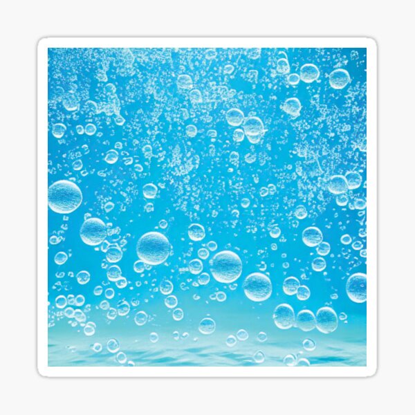 "Blue Water Bubbles" Sticker for Sale by faizaart | Redbubble