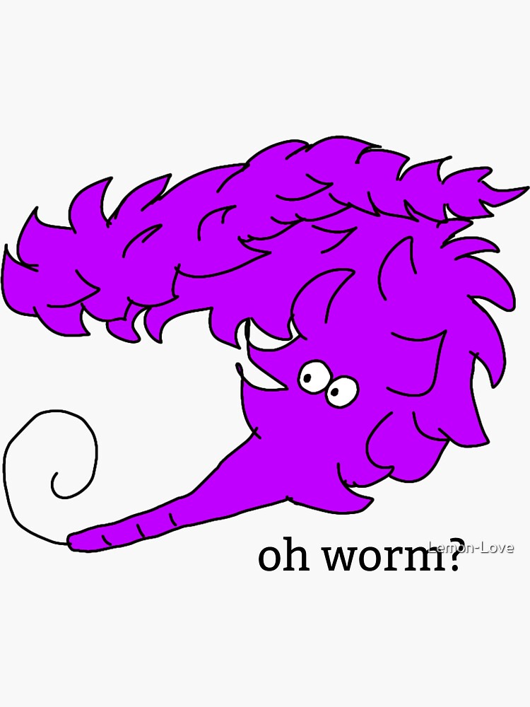 "Purple Worm On A String" Sticker for Sale by Lemon-Love | Redbubble