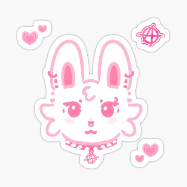 "Punk Bunny !!" Sticker for Sale by MothWavs | Redbubble