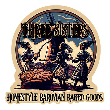 "Three Sisters Bakery Logo" Sticker for Sale by RedBeard1024 | Redbubble