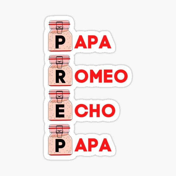 "Red Phonetic Alphabet PAPA ROMEO ECHO PAPA Prep - Prepper" Sticker for ...