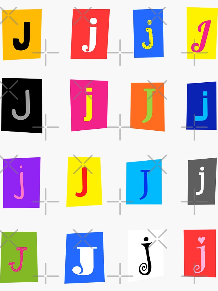 "Magazine cut-out 'J' letter set " Sticker for Sale by Words-Artist ...