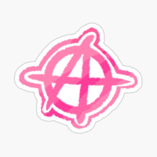 "Pink Anarchy Symbol" Sticker for Sale by MothWavs | Redbubble