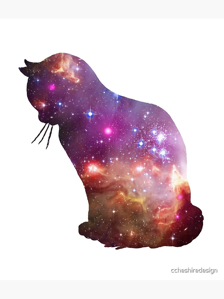 "Cosmic Galaxy Cat" Art Print by ccheshiredesign | Redbubble
