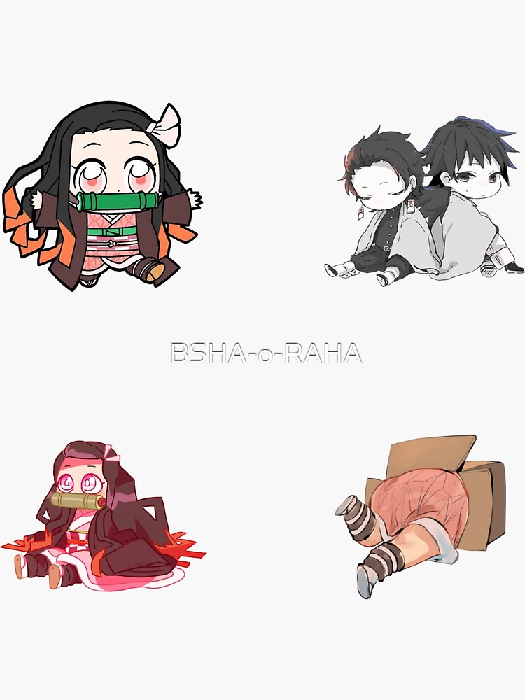 "Kimetsu No Yaiba Chibi Pack" Sticker for Sale by BSHA-o-RAHA | Redbubble