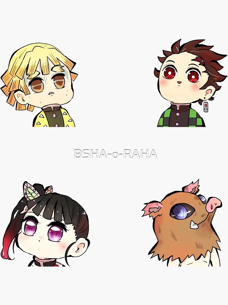 "Kimetsu No Yaiba Chibi Pack" Sticker for Sale by BSHA-o-RAHA | Redbubble