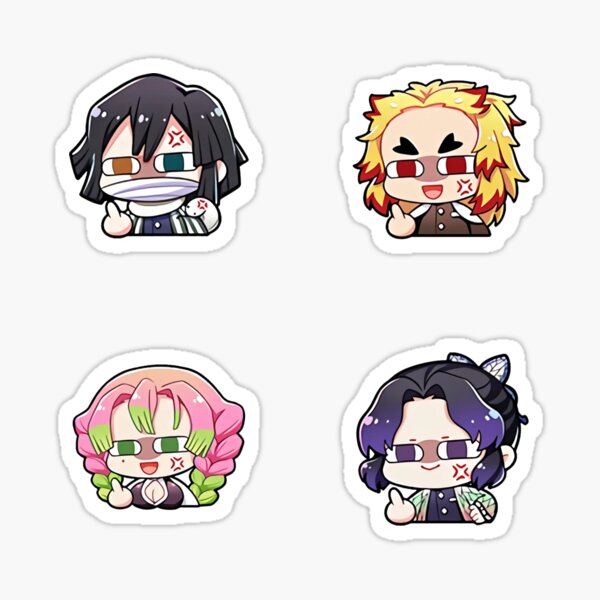Kimetsu No Yaiba Chibi Pack Sticker For Sale By Bsha O Raha Redbubble