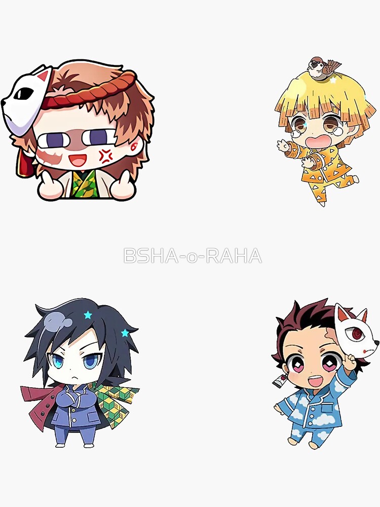 "Kimetsu No Yaiba Chibi Pack" Sticker for Sale by BSHA-o-RAHA | Redbubble