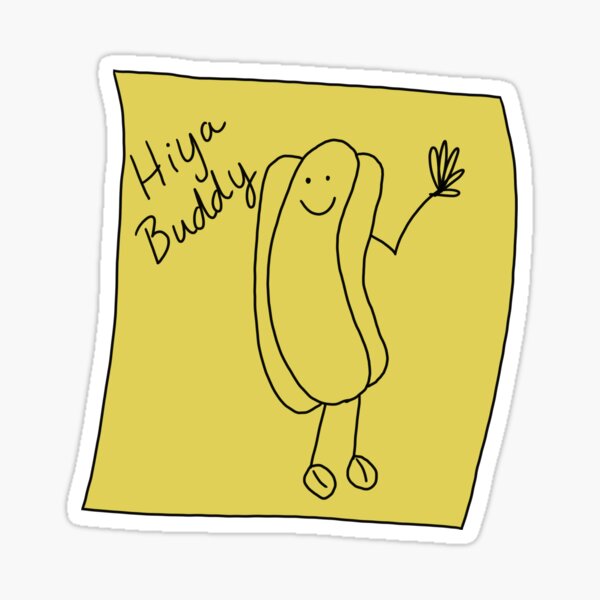 "Hiya Buddy Post-It Note" Sticker for Sale by thebcarts | Redbubble