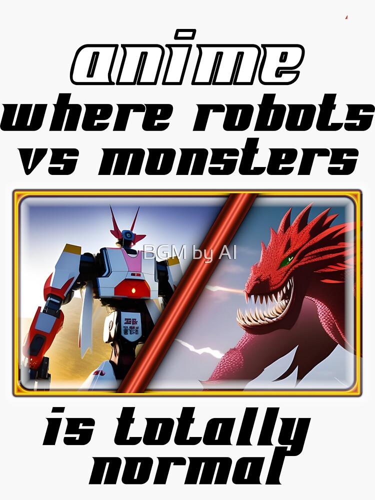"Anime: Robots vs Monsters, ver 5" Sticker for Sale by Alexherrera22 ...