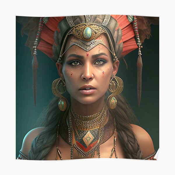 "Beautiful Native American Woman" Poster for Sale by NaomiGTZP | Redbubble