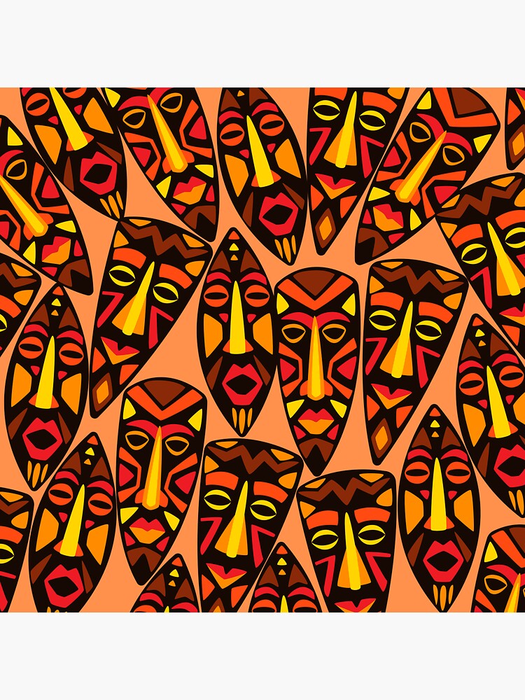 "Illustration of stylized african masks" Sticker for Sale by KimmyRob ...