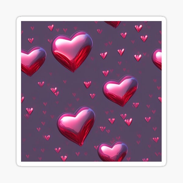 "Stylized Romantic Hearts Pattern" Sticker for Sale by Ecvetsy | Redbubble