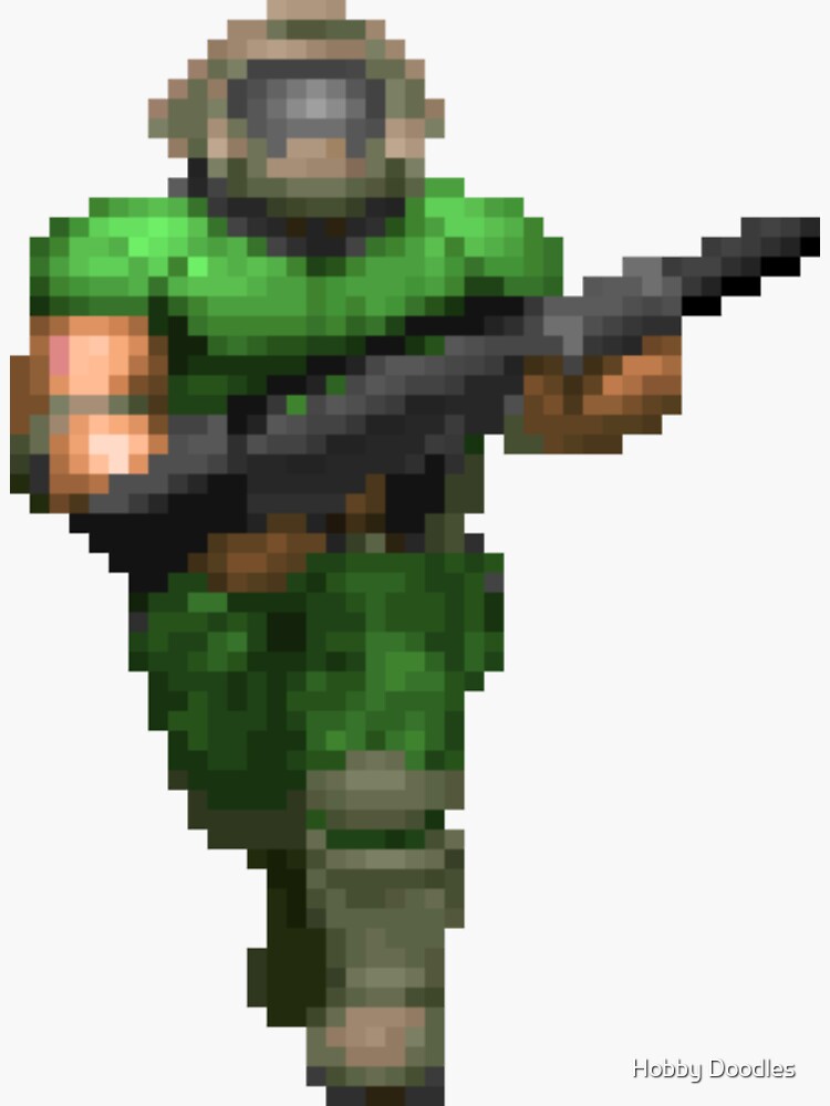 "Doomguy Classic" Sticker for Sale by SamCulper | Redbubble