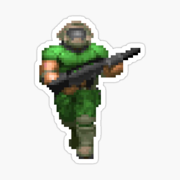 "Doomguy Classic" Sticker for Sale by SamCulper | Redbubble