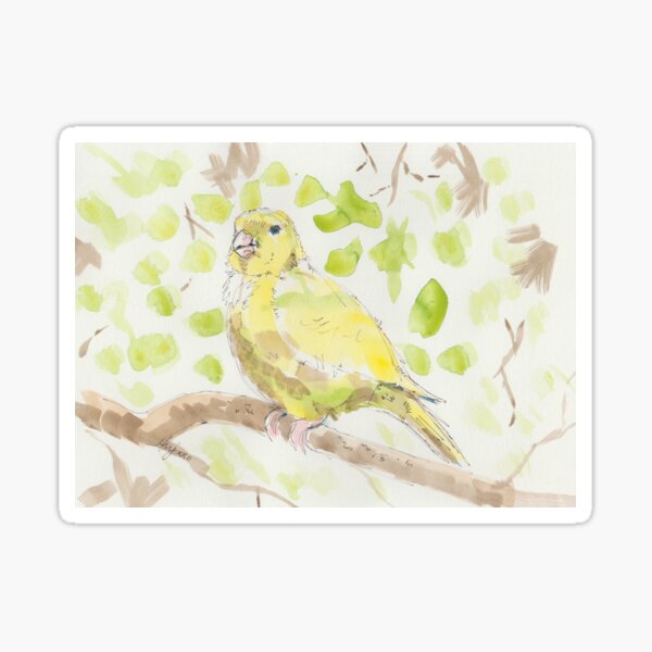 "Yellow canary watercolor painting" Sticker for Sale by MikeJory | Redbubble