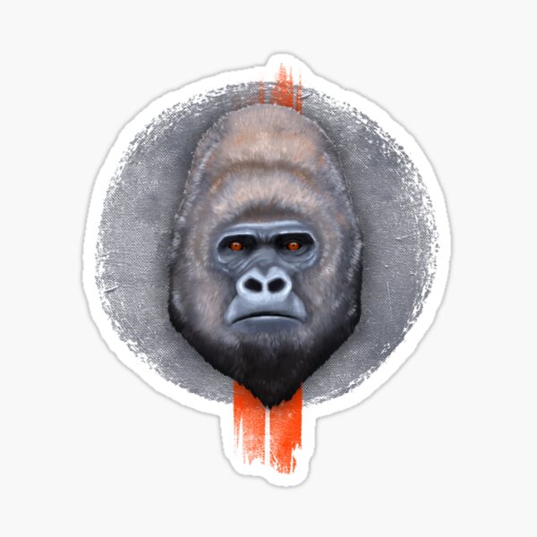 "Gorilla" Sticker for Sale by Neon-Kat | Redbubble