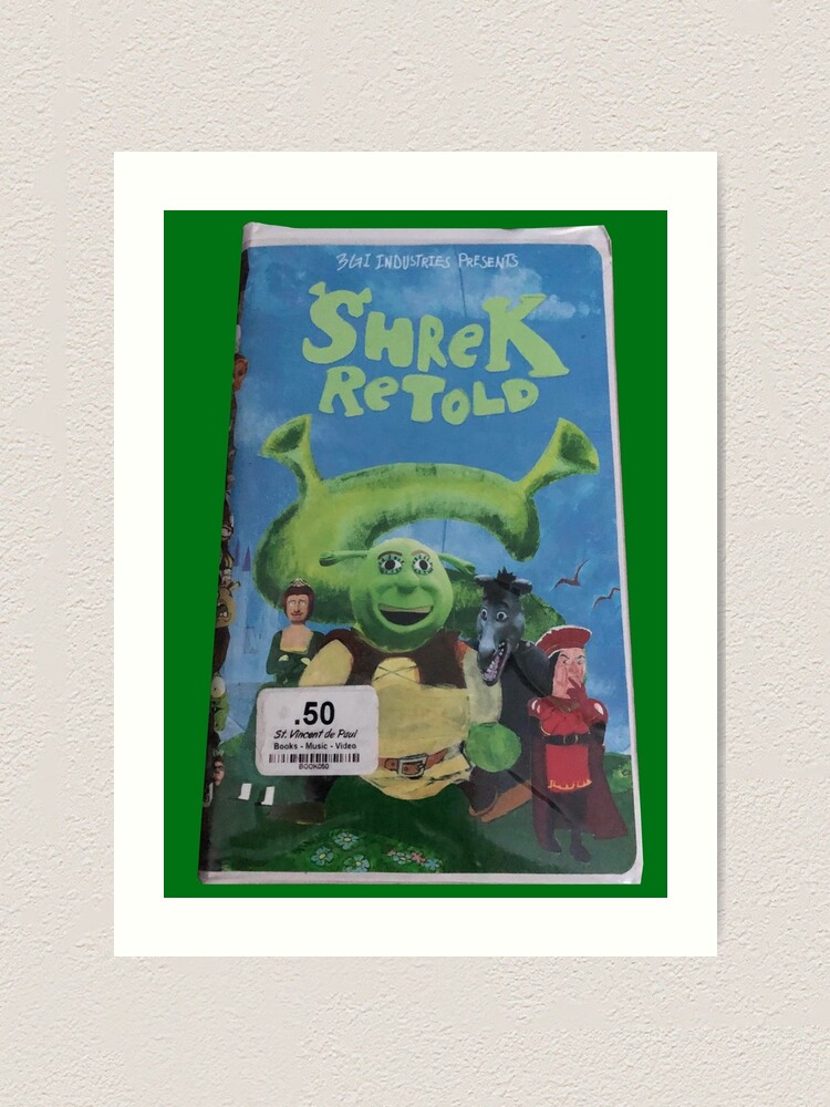 "Shrek Retold VHS" Art Print for Sale by fergyfilms | Redbubble