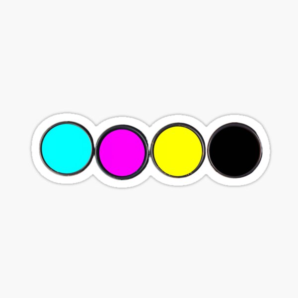 "T-Shirt with basic colors for 4 color printing CMYK" Sticker for Sale ...