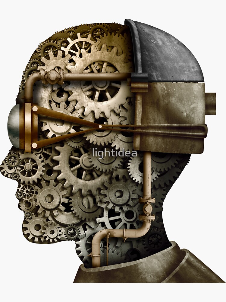 "Steampunk Head" Sticker by lightidea | Redbubble