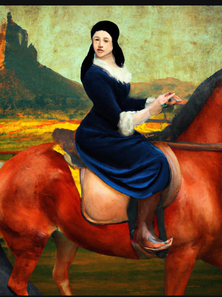 "Introducing the Mona Lisa Riding a Horse" Essential T-Shirt for Sale ...