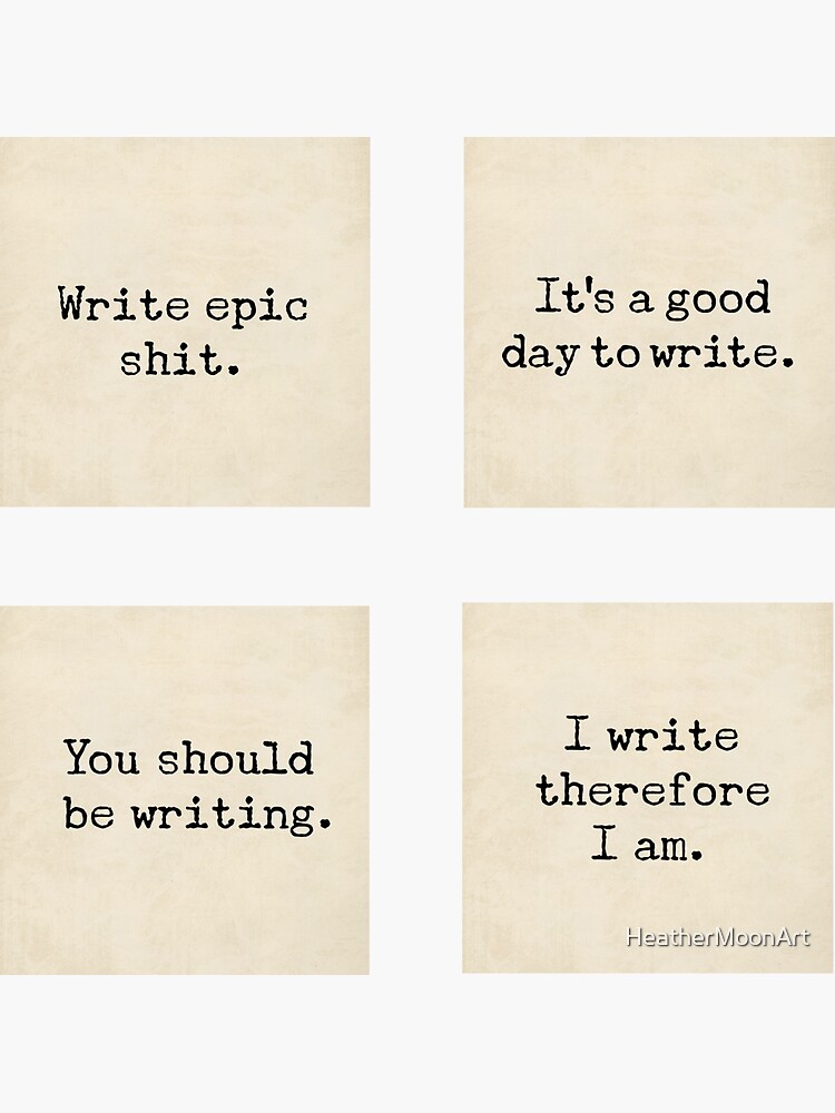 "Writer's Inspiration Sticker Pack, Writer's Quotes Sticker Pack ...