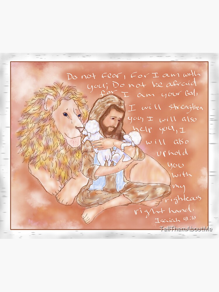 "Jesus Lion Lambs - Do Not Fear" Sticker for Sale by TellThemAboutMe | Redbubble