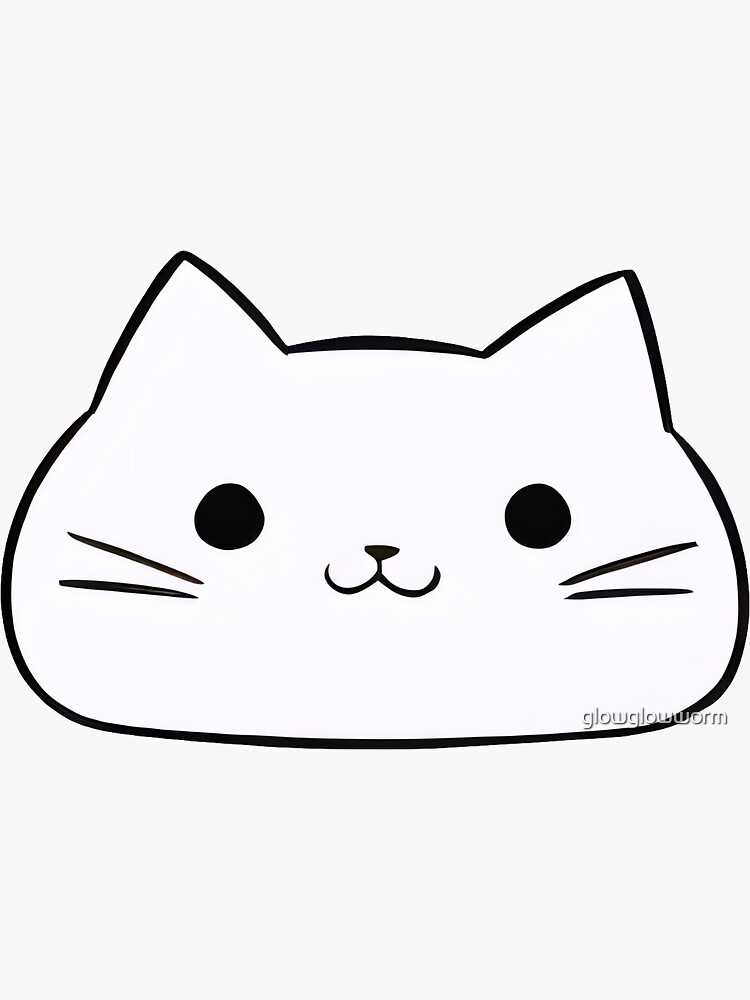 "cute cartoon cat head" Sticker for Sale by glowglowworm | Redbubble