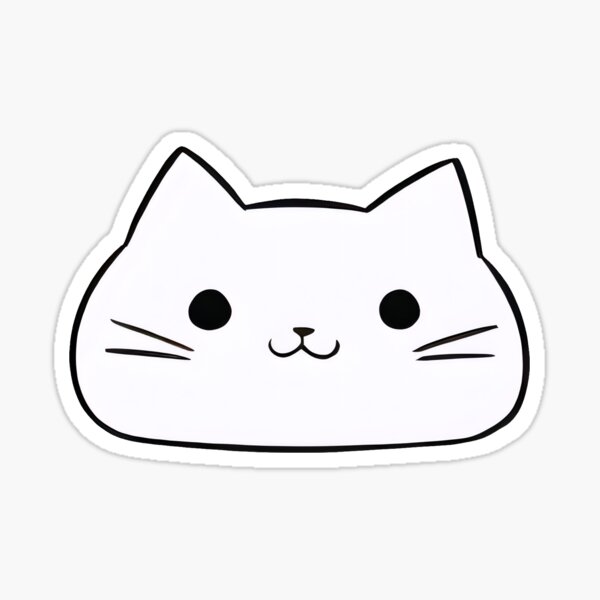 "cute cartoon cat head" Sticker for Sale by glowglowworm | Redbubble