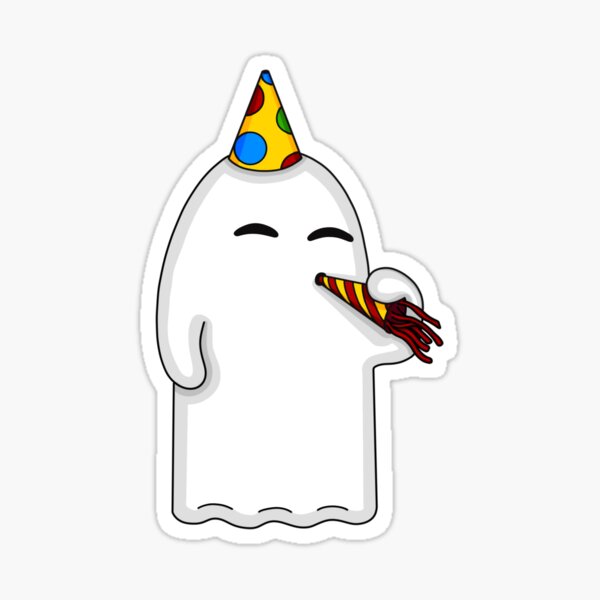 "Party Ghost Design" Sticker for Sale by WordsSpillArt | Redbubble