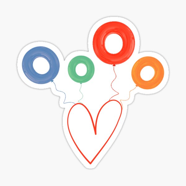 "Heart and Balloons" Sticker for Sale by AssortedDesign | Redbubble