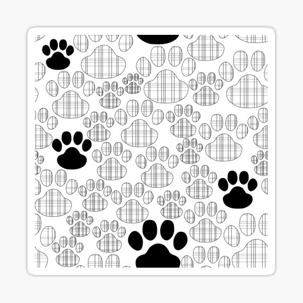 "Black and white cats paws" Sticker for Sale by Acolors | Redbubble