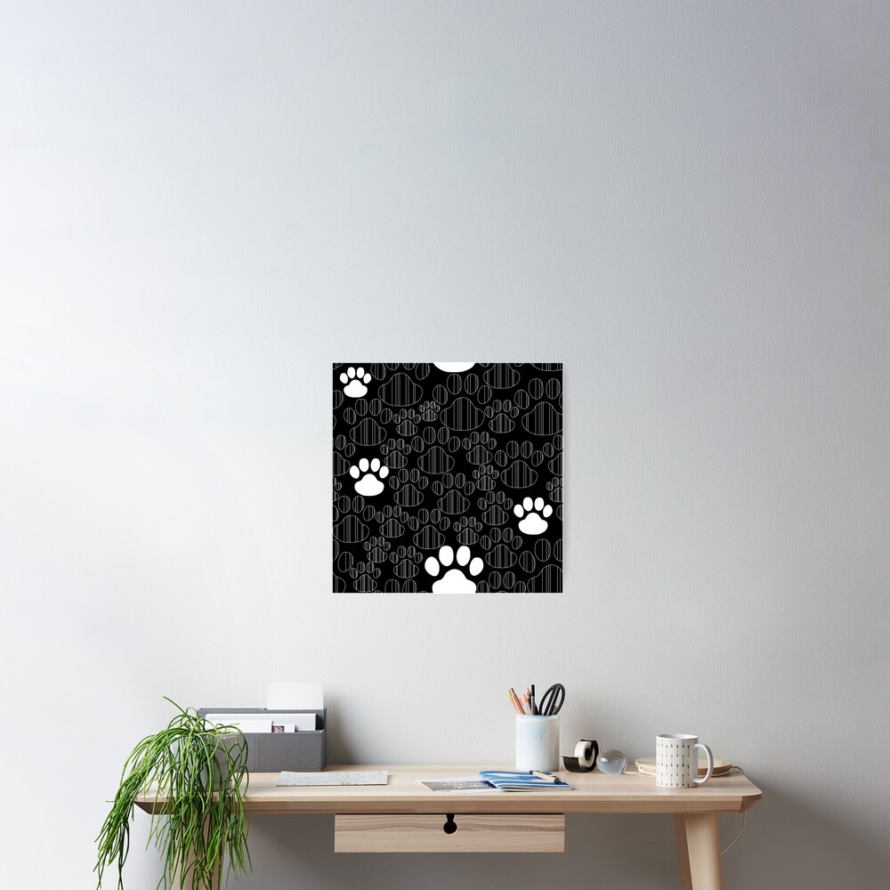 "Black and white cats paws" Poster for Sale by Acolors | Redbubble