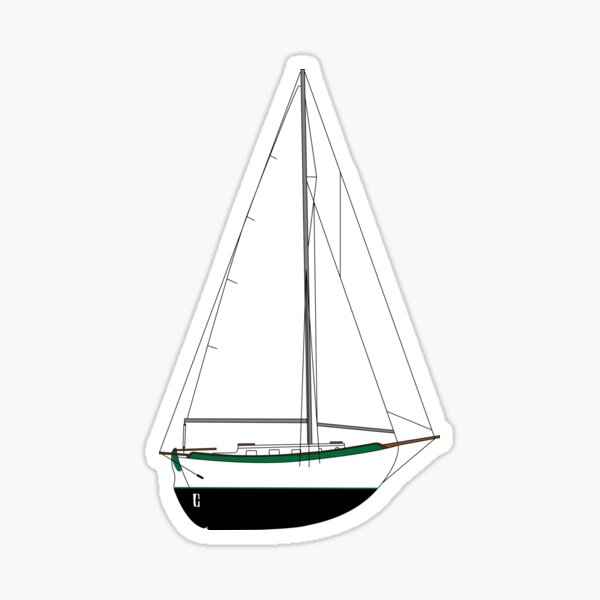 "Westsail 32 Sailboat - Black" Sticker for Sale by CHBB | Redbubble