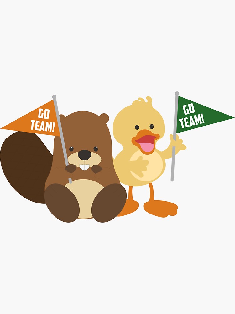 "Cute Kids Oregon Duck and Beaver" Sticker for Sale by Yvette-Tripp ...