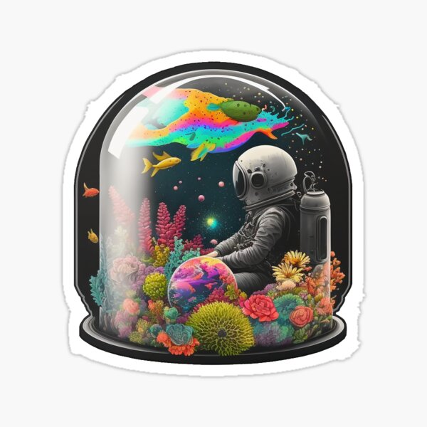"astronaut fishbowl " Sticker for Sale by NiNino | Redbubble