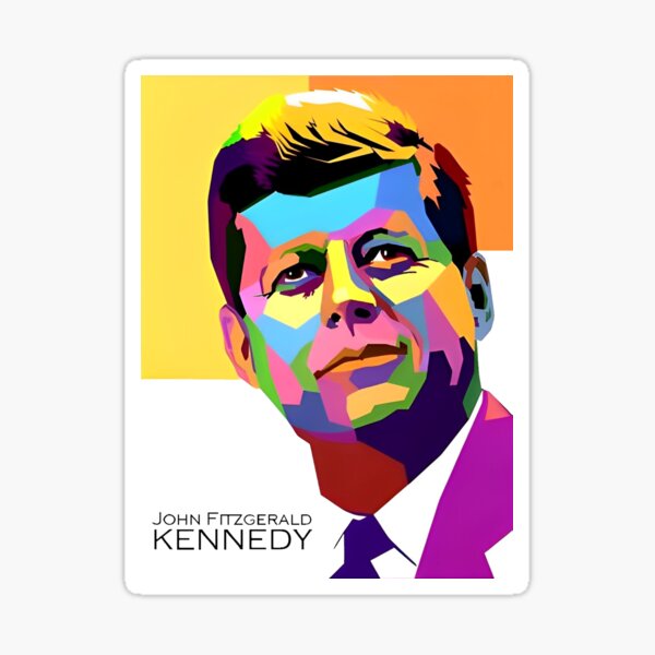 "John Fitzgerald Kennedy colorful artwork" Sticker for Sale by ...