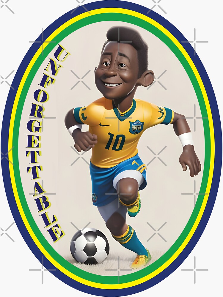 "Unforgettable Legend-Pele" Sticker for Sale by Witsprings | Redbubble