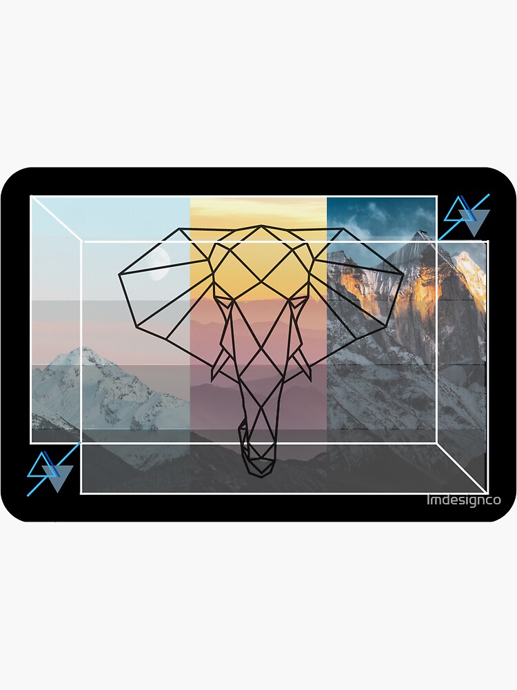 "Geo elephant and nature " Sticker for Sale by lmdesignco | Redbubble