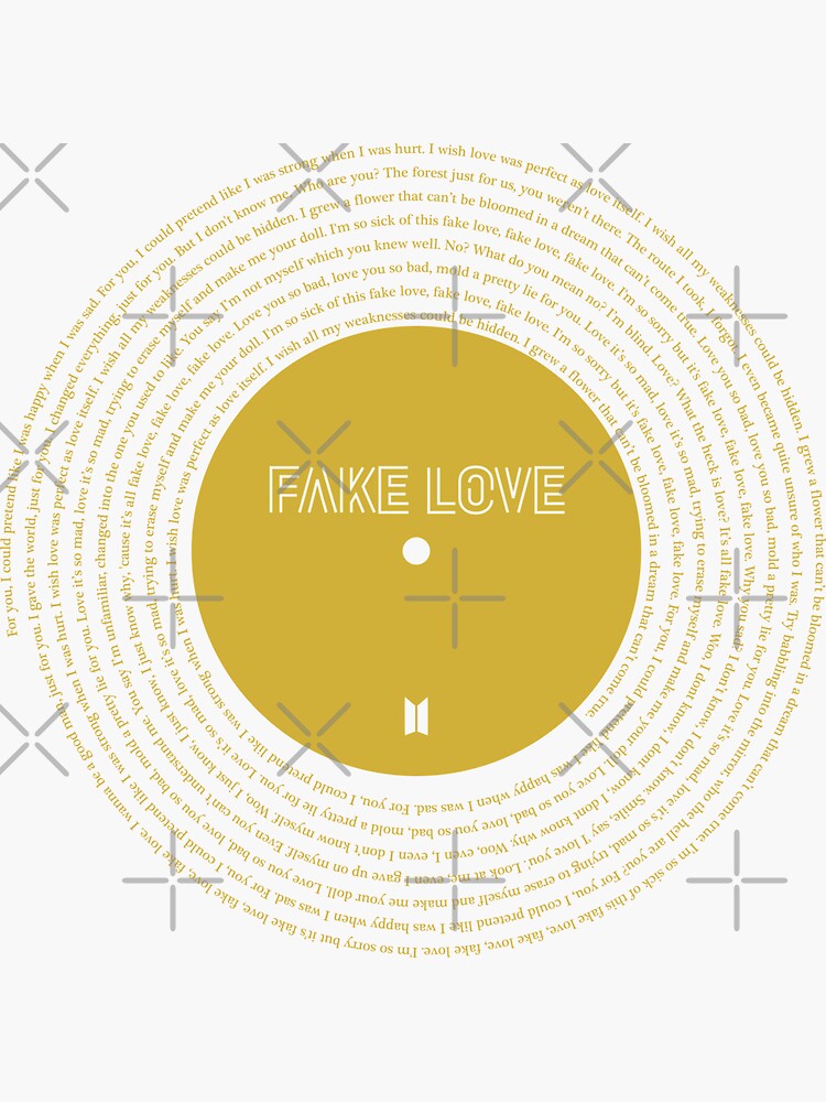 Bts Fake Love Lyric Vinyl Gold Sticker For Sale By Llio Made This