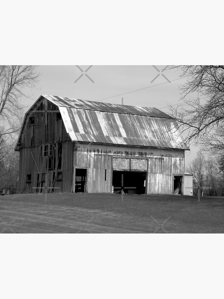 "Old Rustic Michigan Barn in Black & White" Sticker for Sale by ...