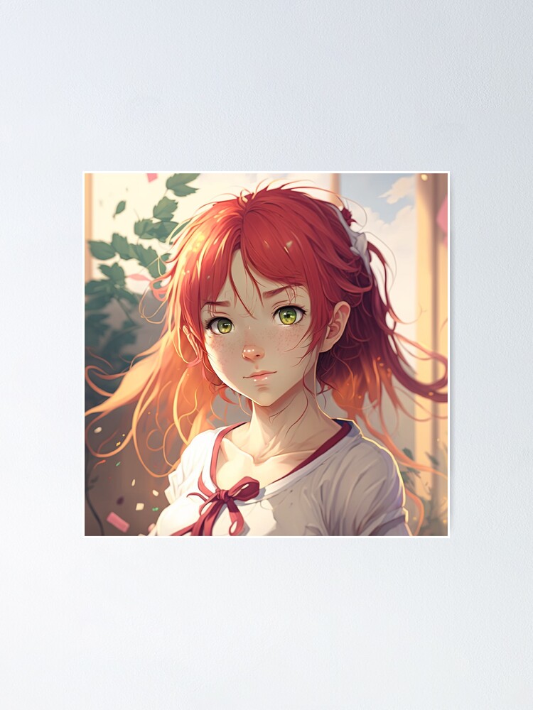 Cute Redhead Anime Girl Poster For Sale By Pretonopreto Redbubble