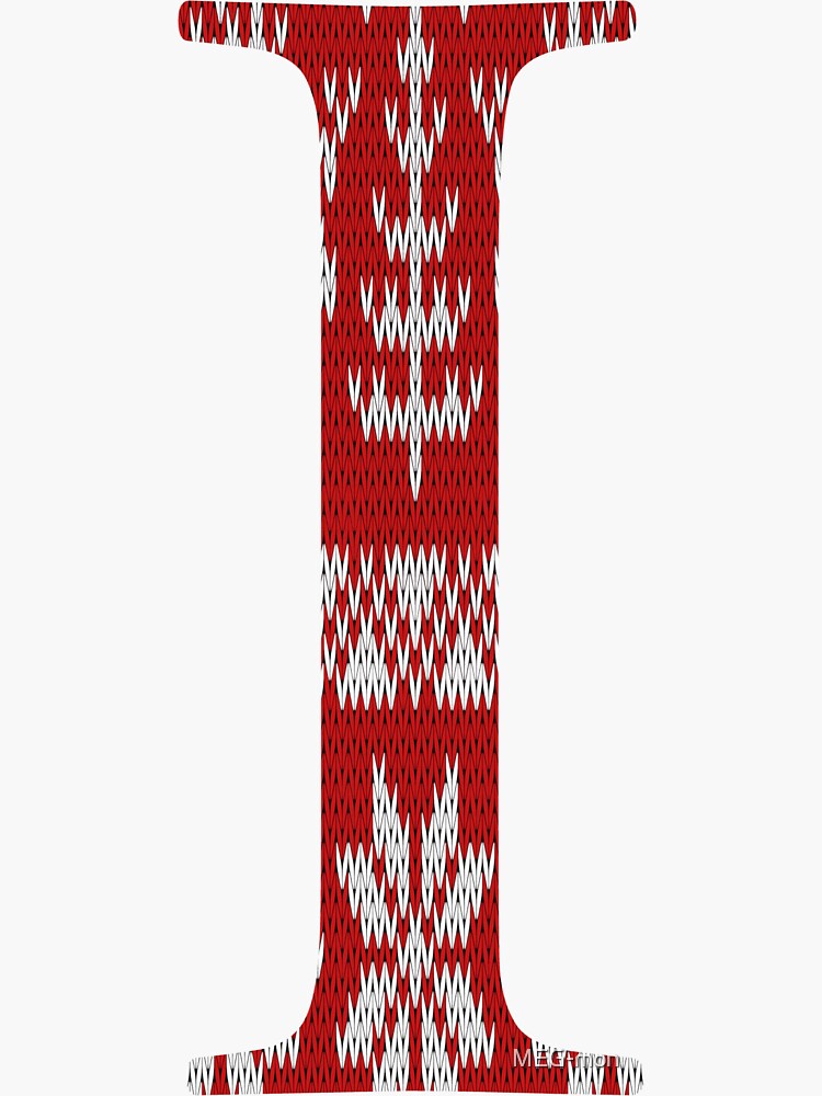 "Alphabet Letter I Knit Red" Sticker for Sale by MEG-mon | Redbubble
