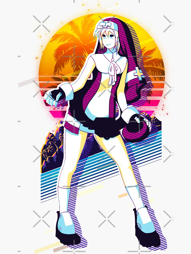 "80s Retro Bridget" Sticker for Sale by rebdaart | Redbubble