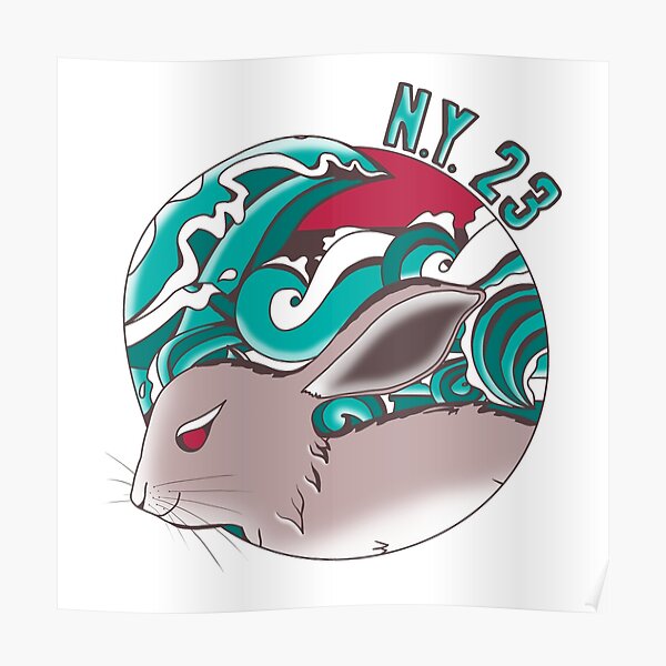 "The Great Wave Rabbit - Dawn of the Year ‘23" Poster for Sale by ...