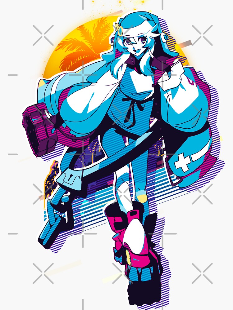"80s Retro Bridget Guilty Gear" Sticker for Sale by rebdaart | Redbubble