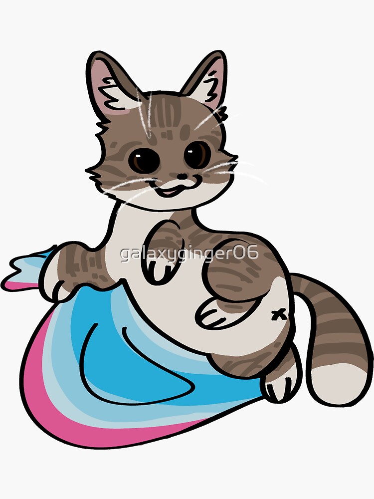"transmasc pride cat" Sticker for Sale by galaxyginger06 | Redbubble