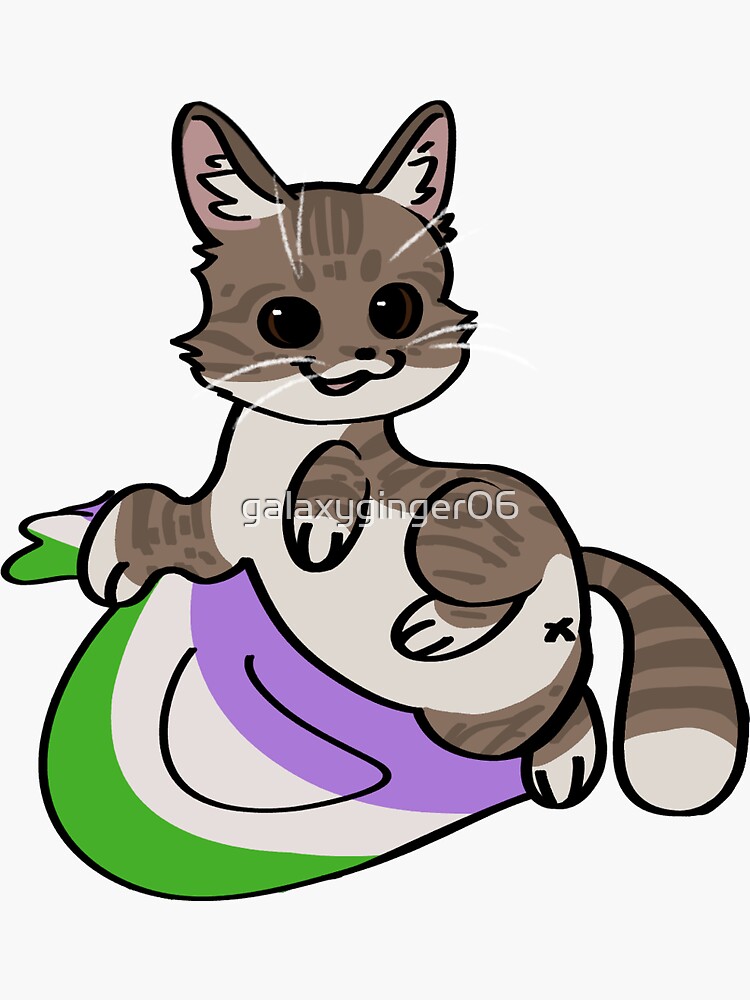 "genderqueer pride cat" Sticker for Sale by galaxyginger06 | Redbubble