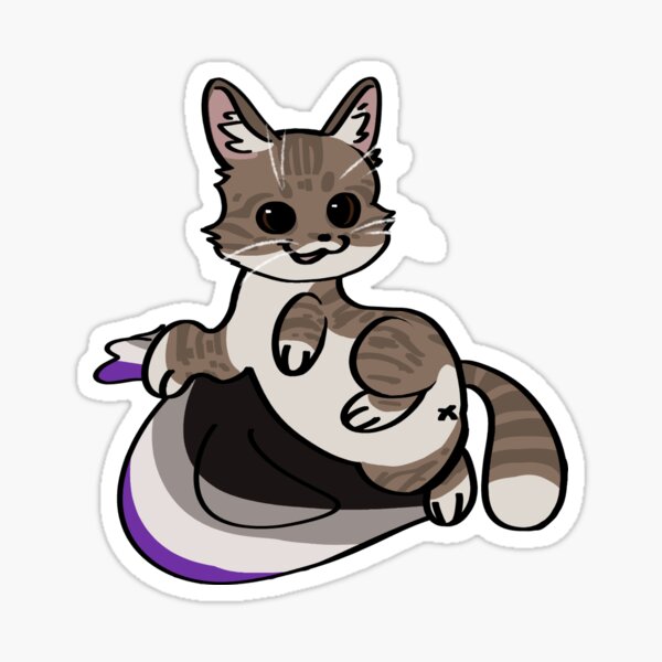"asexual pride cat" Sticker for Sale by galaxyginger06 | Redbubble