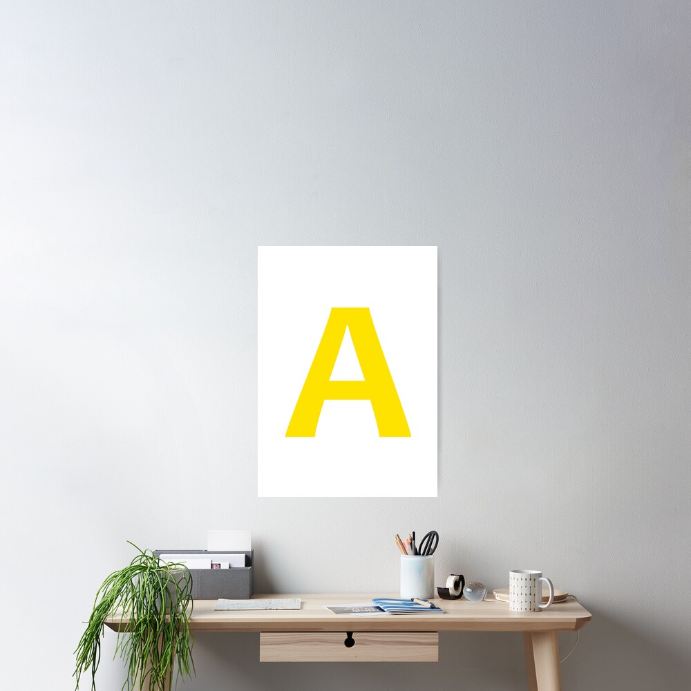 "Yellow color Letter A" Sticker for Sale by WECreations | Redbubble
